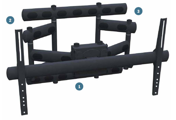 Outdoor TV Enclosure Heavy Duty Full Motion Mount - 500 lbs